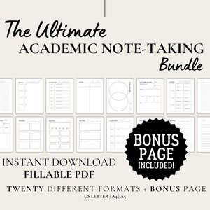 The Ultimate Printable Note Taking Templates Bundle for Students, Class ...