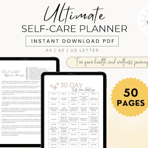 The Ultimate Self Care Planner, Digital Mental Health Journal - Etsy