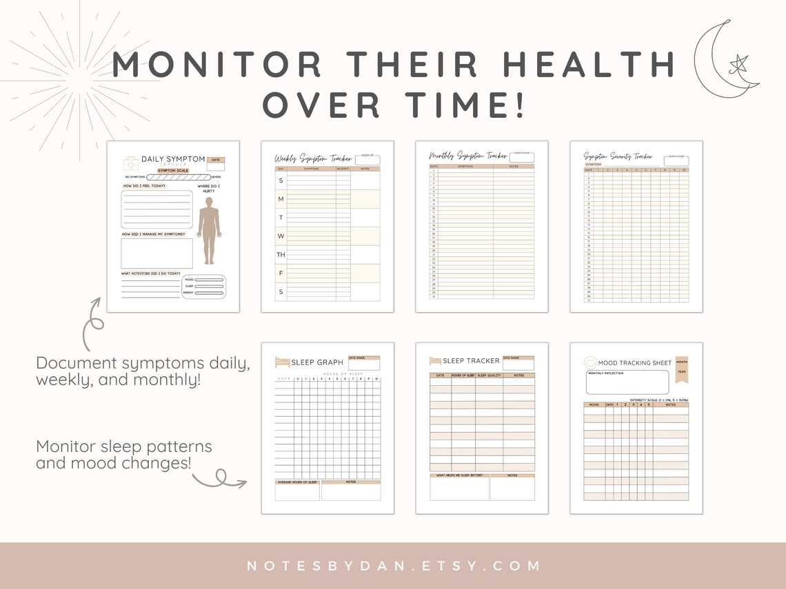 Kids Medical History Binder Bundle, Child Symptom Tracker, Pediatric ...