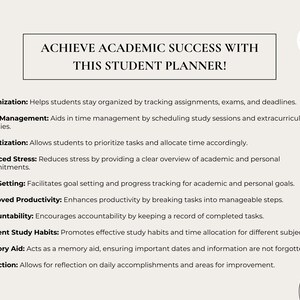 Printable Minimalist Planner for Students, Note Taking Templates and ...