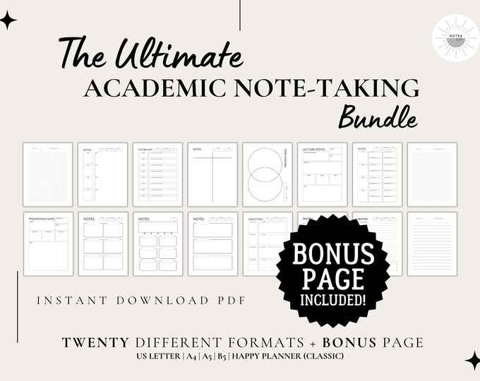 PRINTABLE Note Taking Template, Homeschool Printable, Mind Map Template ...