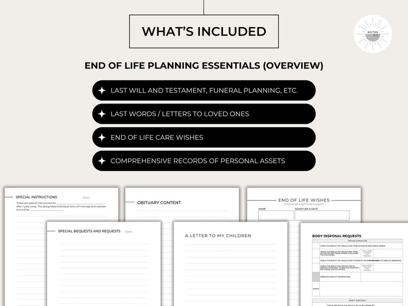 End of Life Planner: Minimalist Life Emergency Binder (PDF) - Etsy