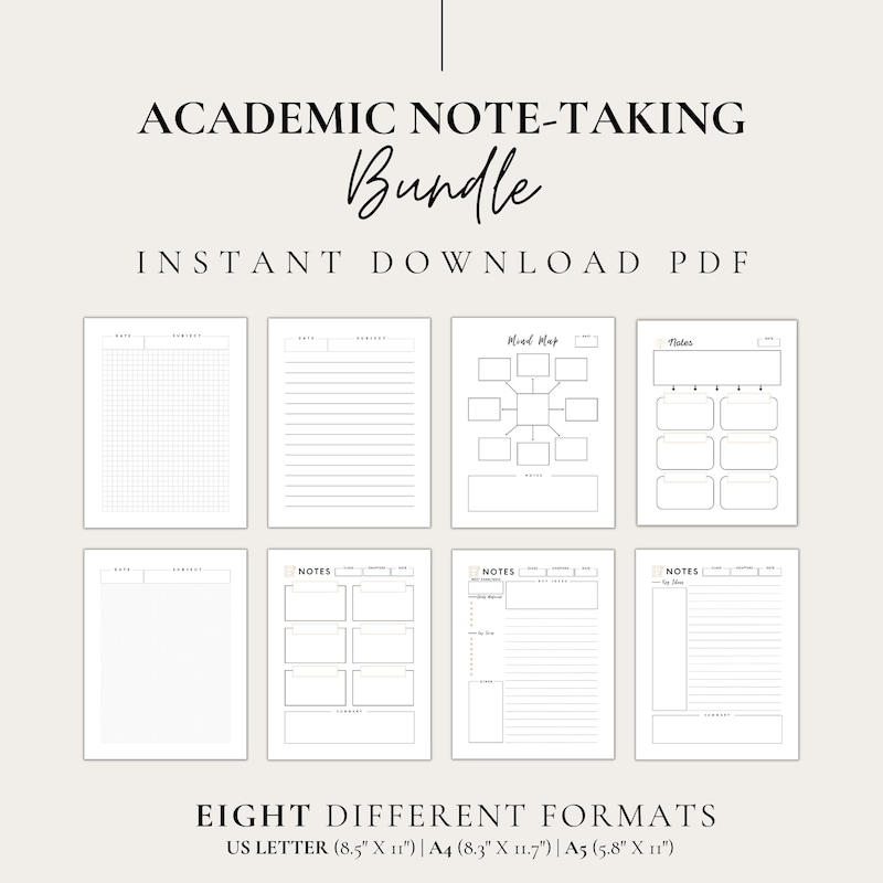 Class Note Taking Sheet - Etsy