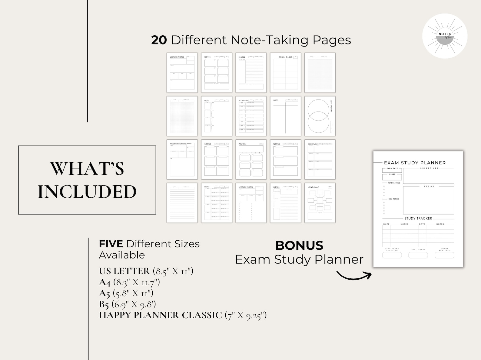 The Ultimate Printable Note Taking Templates Bundle for Students, Class ...