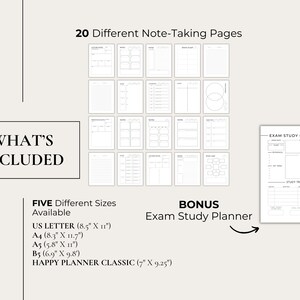 The Ultimate Printable Note Taking Templates Bundle for Students, Class ...