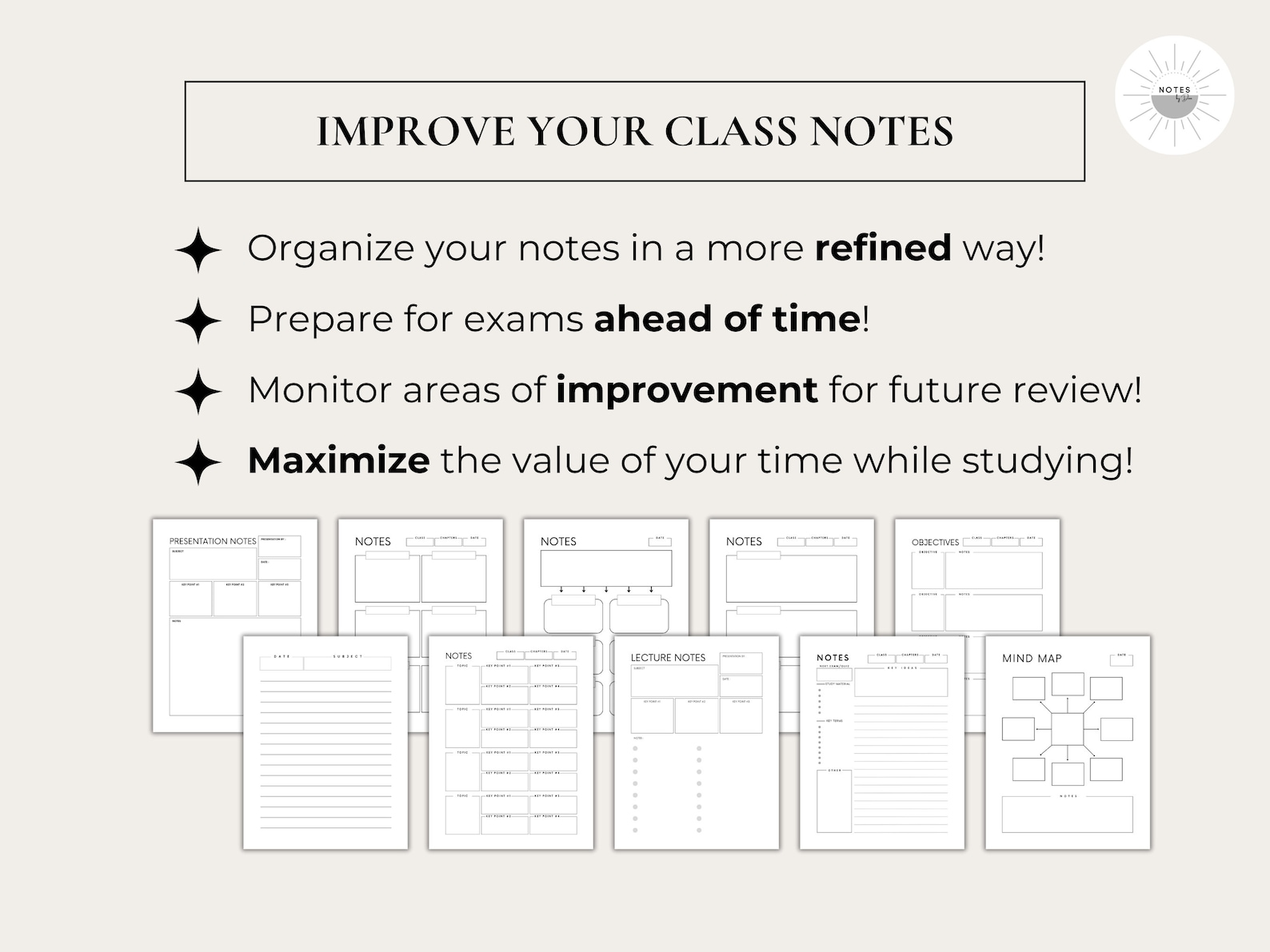 The Ultimate Printable Note Taking Templates Bundle for Students, Class ...