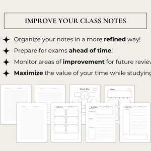 Printable Note Taking Templates for Students, Class Note Organization ...