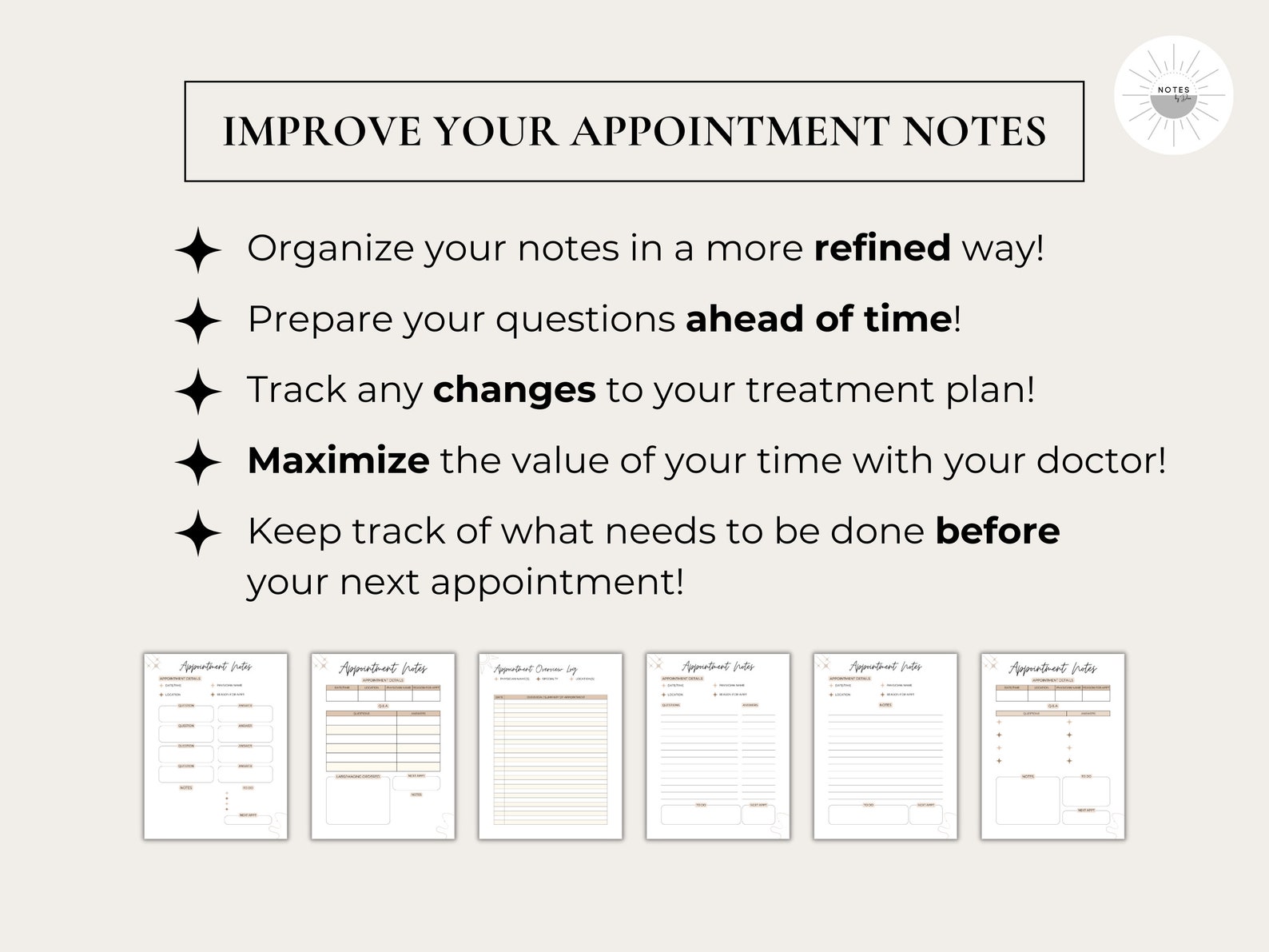Medical Appointment Note-taking Templates for Medical Binder - Etsy