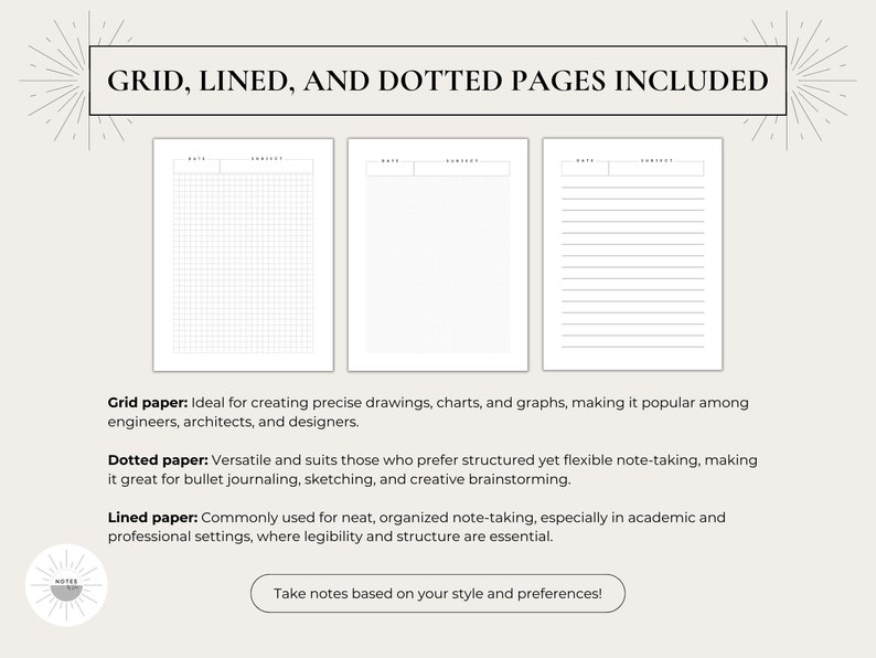 The Ultimate Printable Note Taking Templates Bundle for Students, Class ...