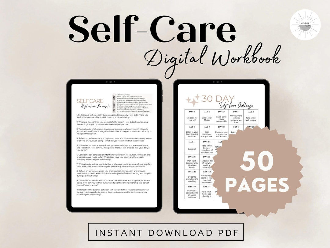 Self Care Digital Workbook, Printable PDF Self-help Planner - Etsy