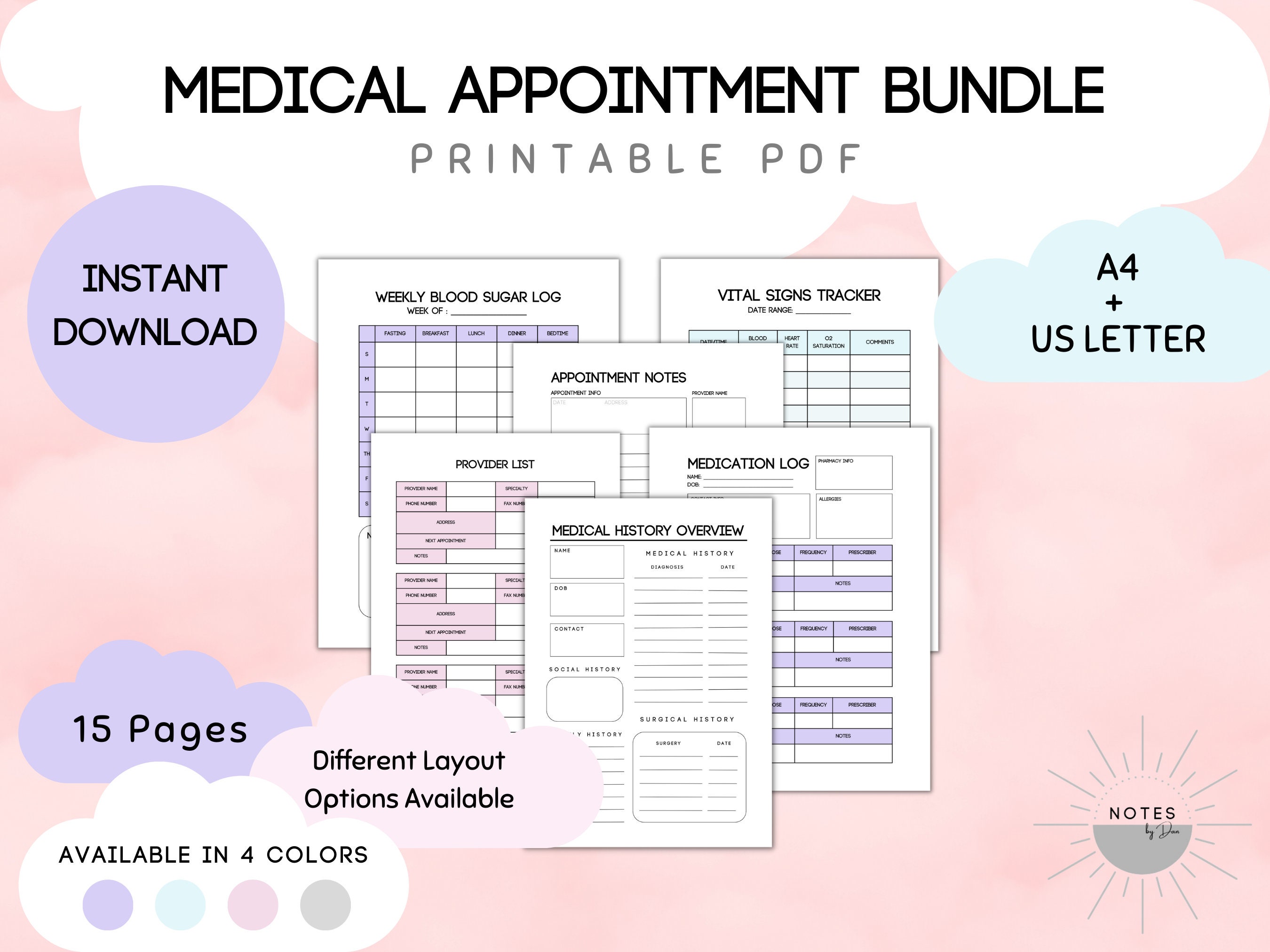 Medical Appointment Printable Bundle, Doctor Visit Notes, Medical ...