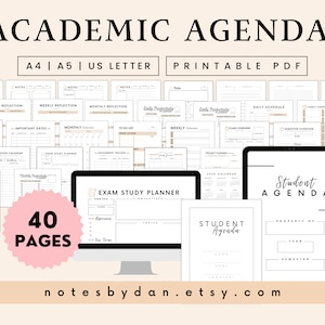 Printable Academic Year Agenda, College Student Planner - Etsy
