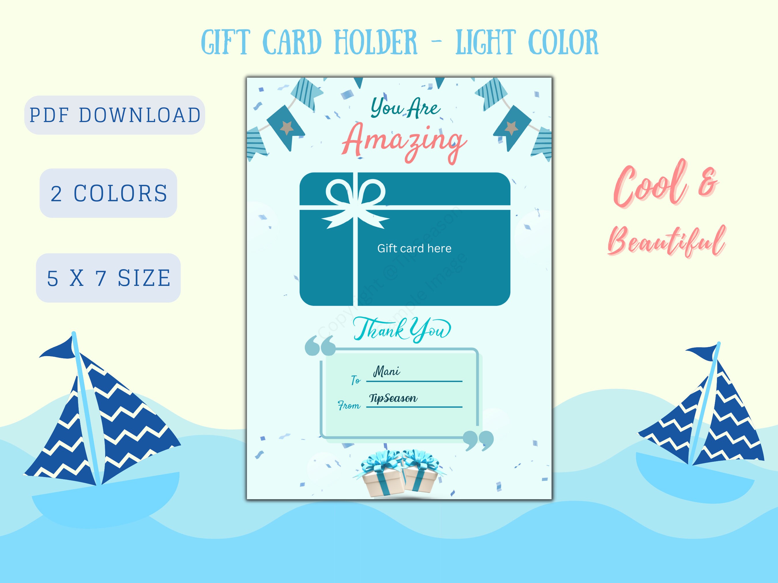 Amazon Gift Card Holder Printable Gift Card Holder Thank You Teacher ...