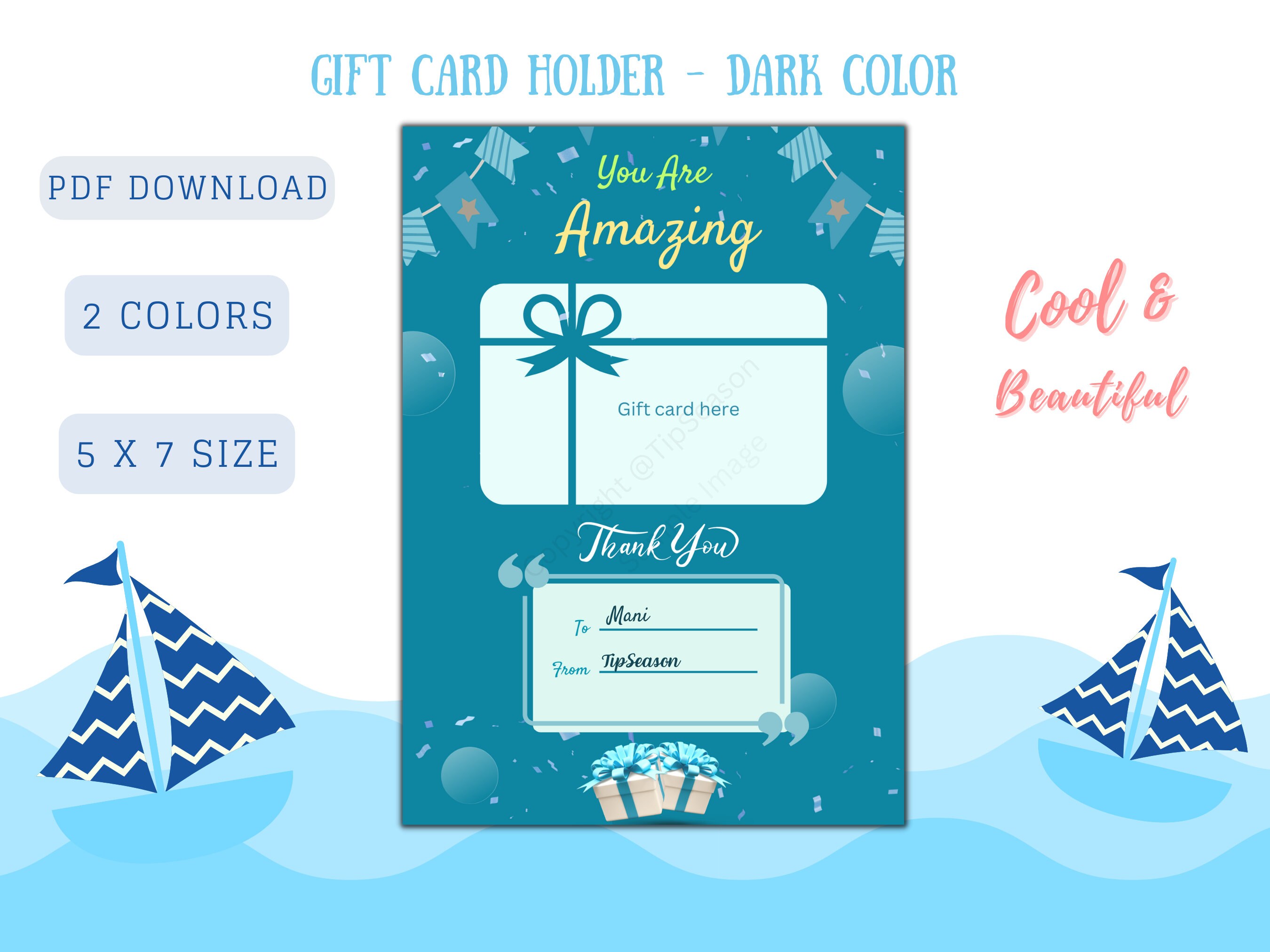 Amazon Gift Card Holder Printable Gift Card Holder Thank You Teacher ...