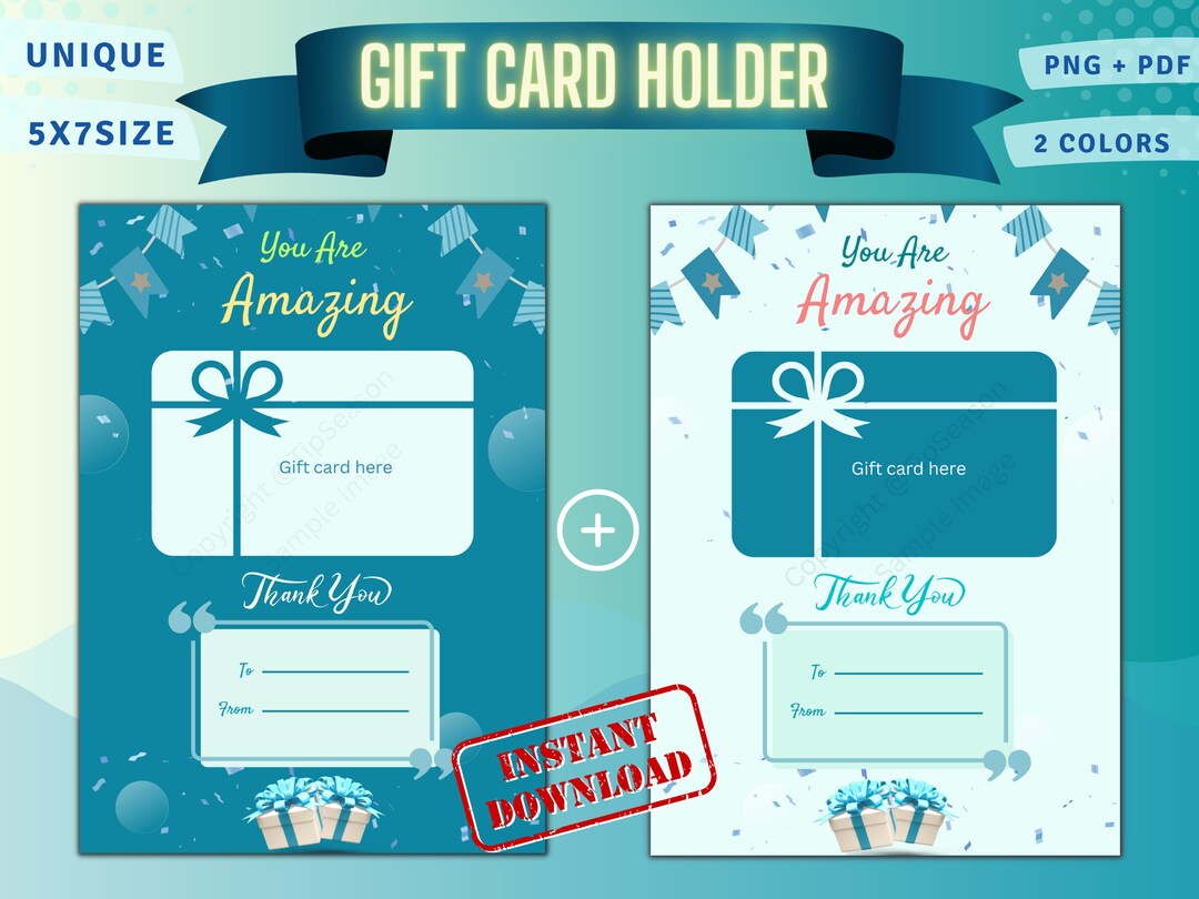 Amazon Gift Card Holder Printable Gift Card Holder Thank You Teacher ...