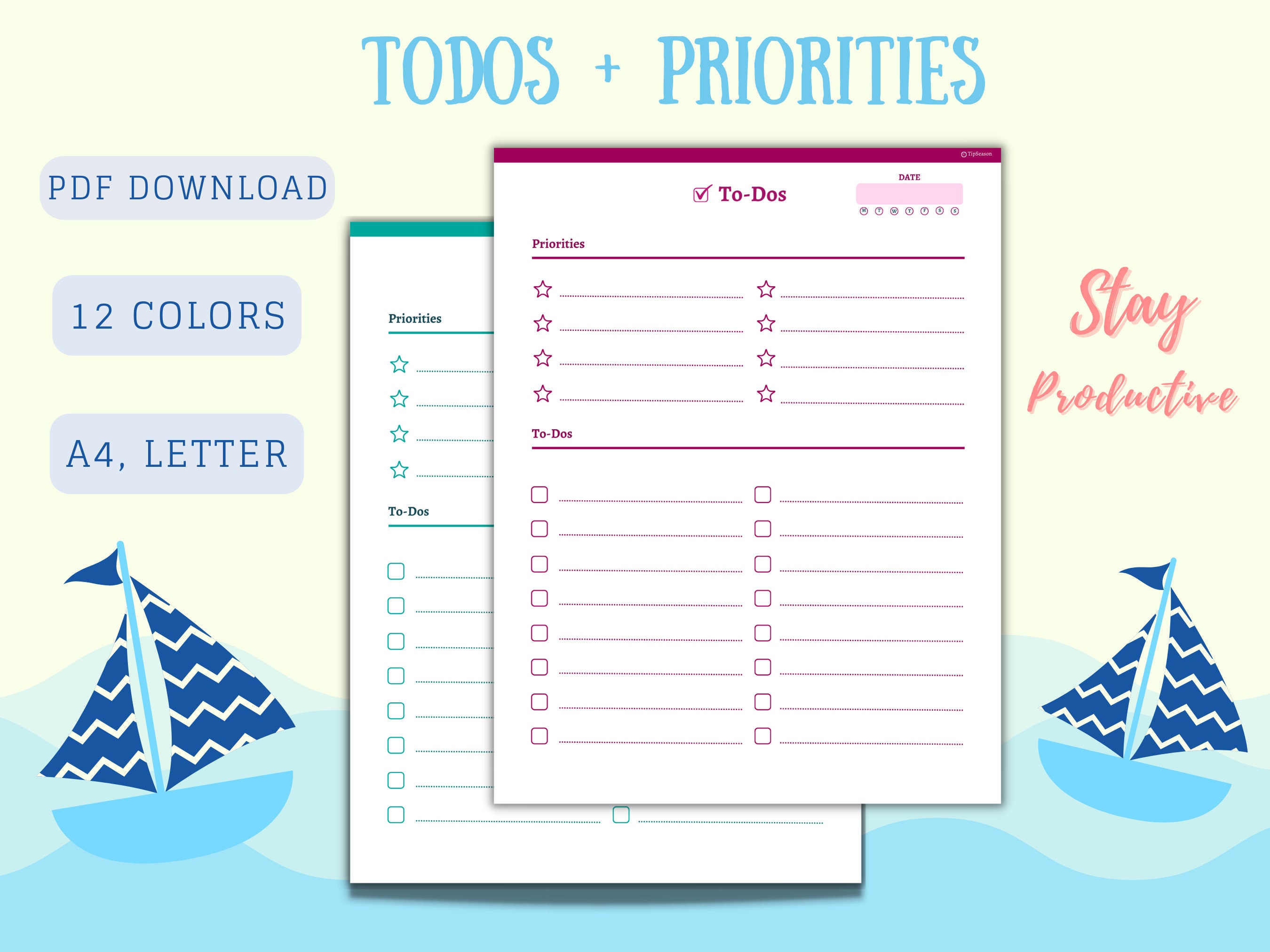 To Do List Printable | Daily, Weekly To-do Pdf Planner Checklist | A4 ...