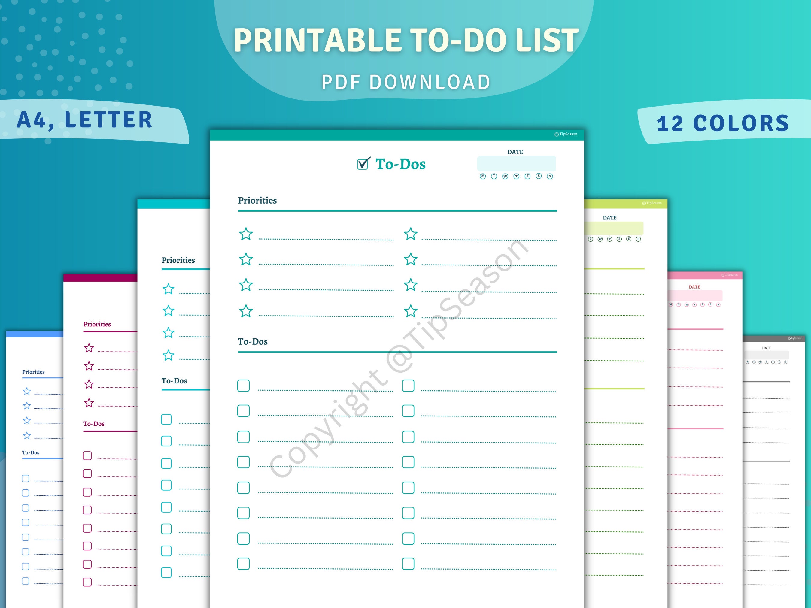 To Do List Printable | Daily, Weekly To-do Pdf Planner Checklist | A4 ...