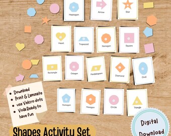 Printable Shape Matching Activity for Preschool, Shape Flash Cards ...