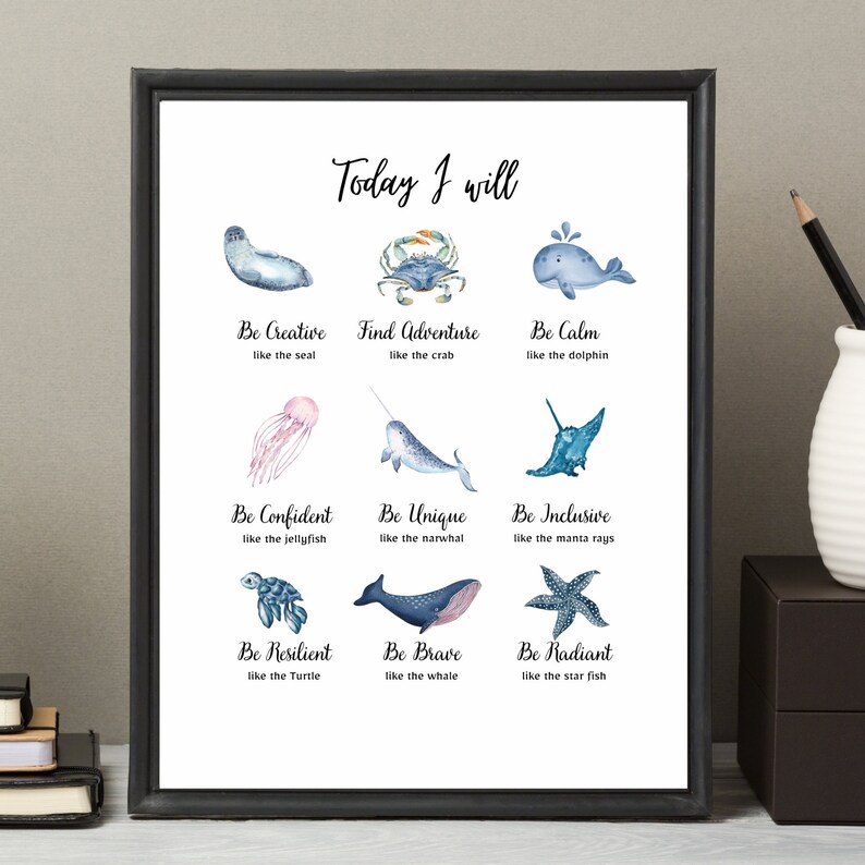Affirmations Wall Art for Kids,today I Will Positive Affirmations ...