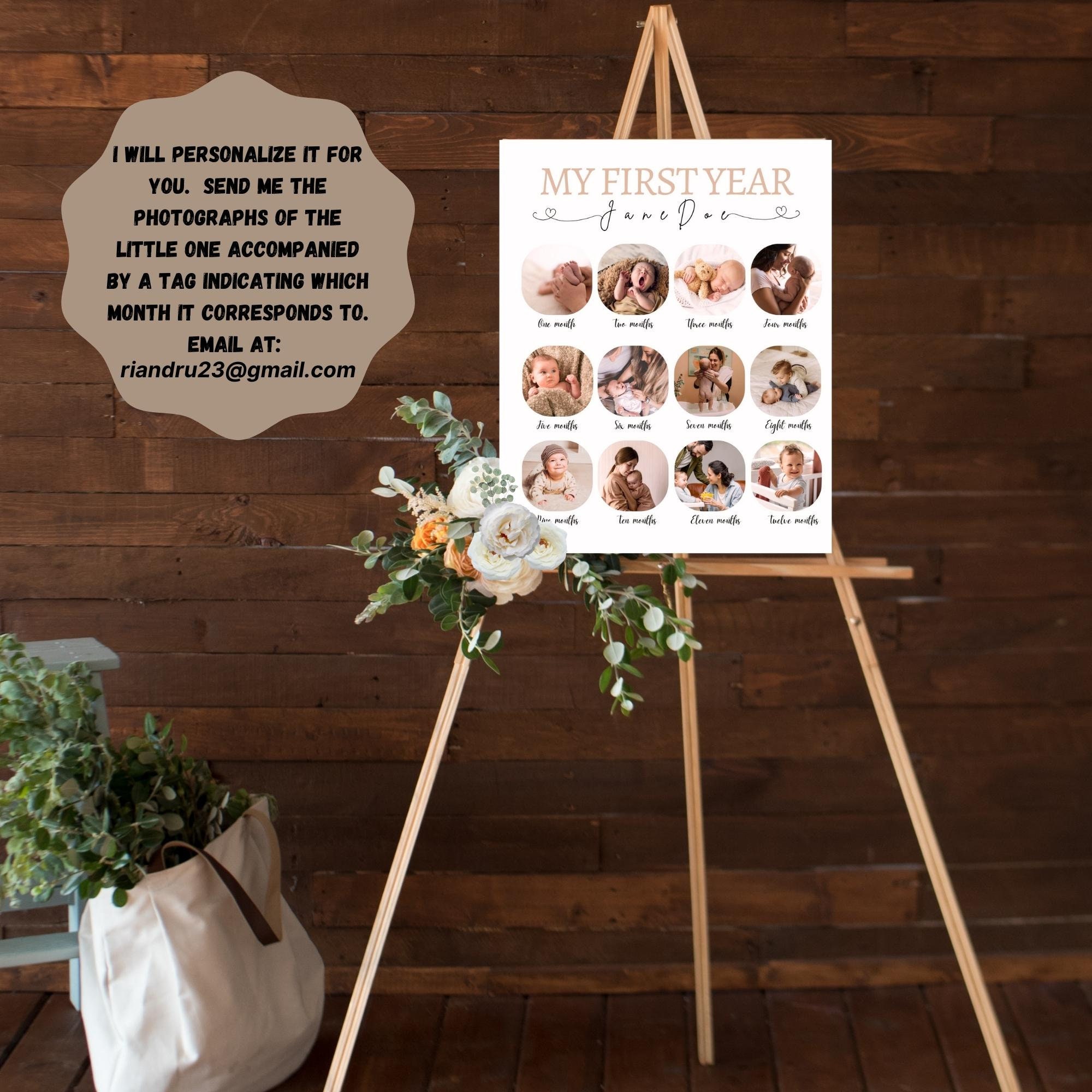 Baby’s First Year Poster Printable Minimalist 1st Birthday Milestone ...