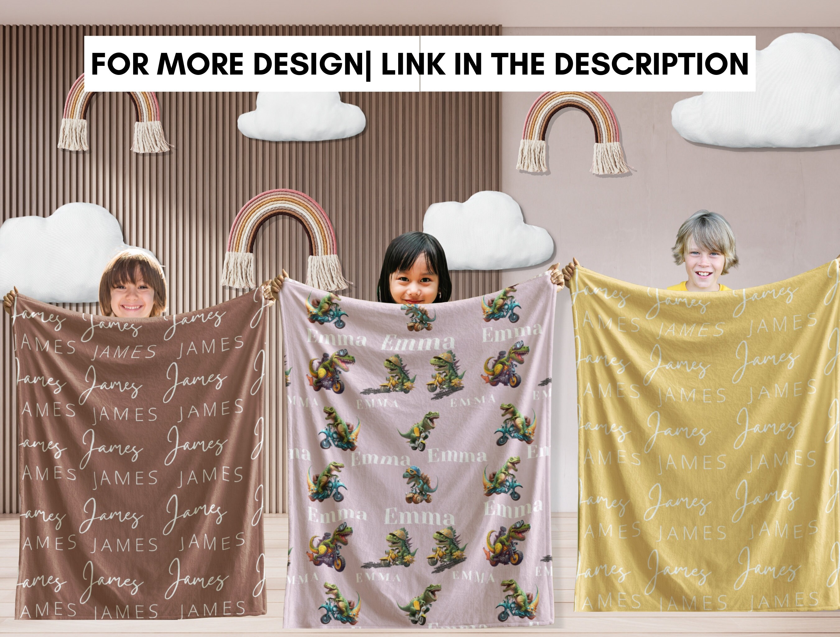 Personalized Name Blanket for Your Son, Baby Dinosaur Blanket ...