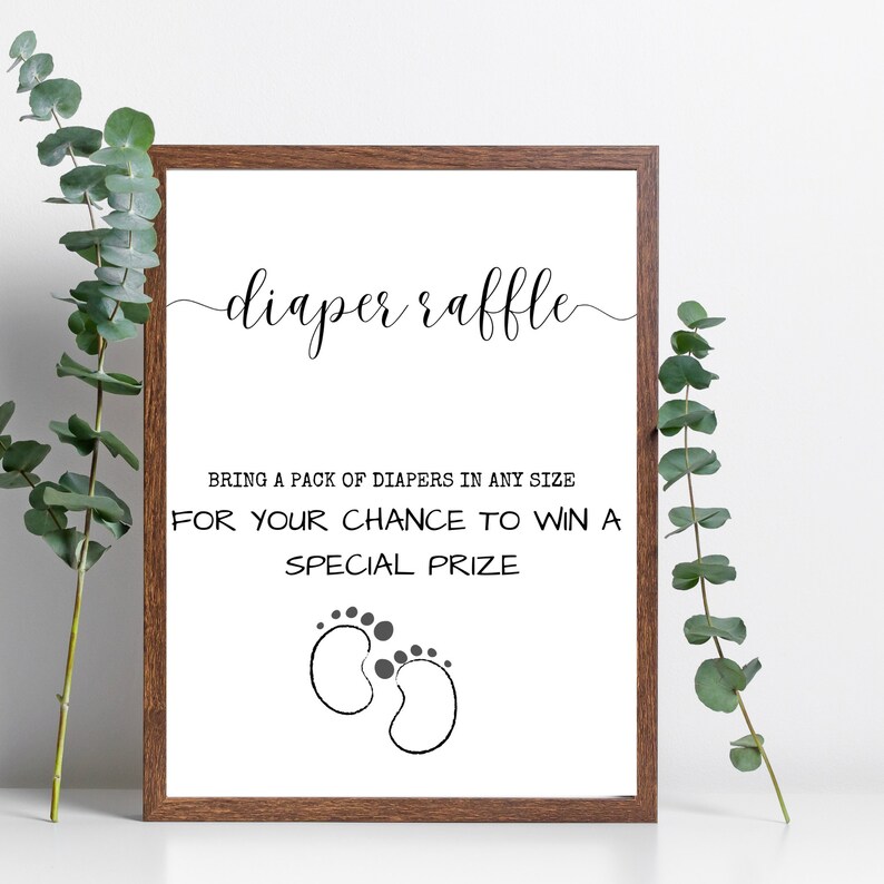 Printable Diaper Raffle Kit, DIY Diaper Raffle Ticket and Sign, Baby ...