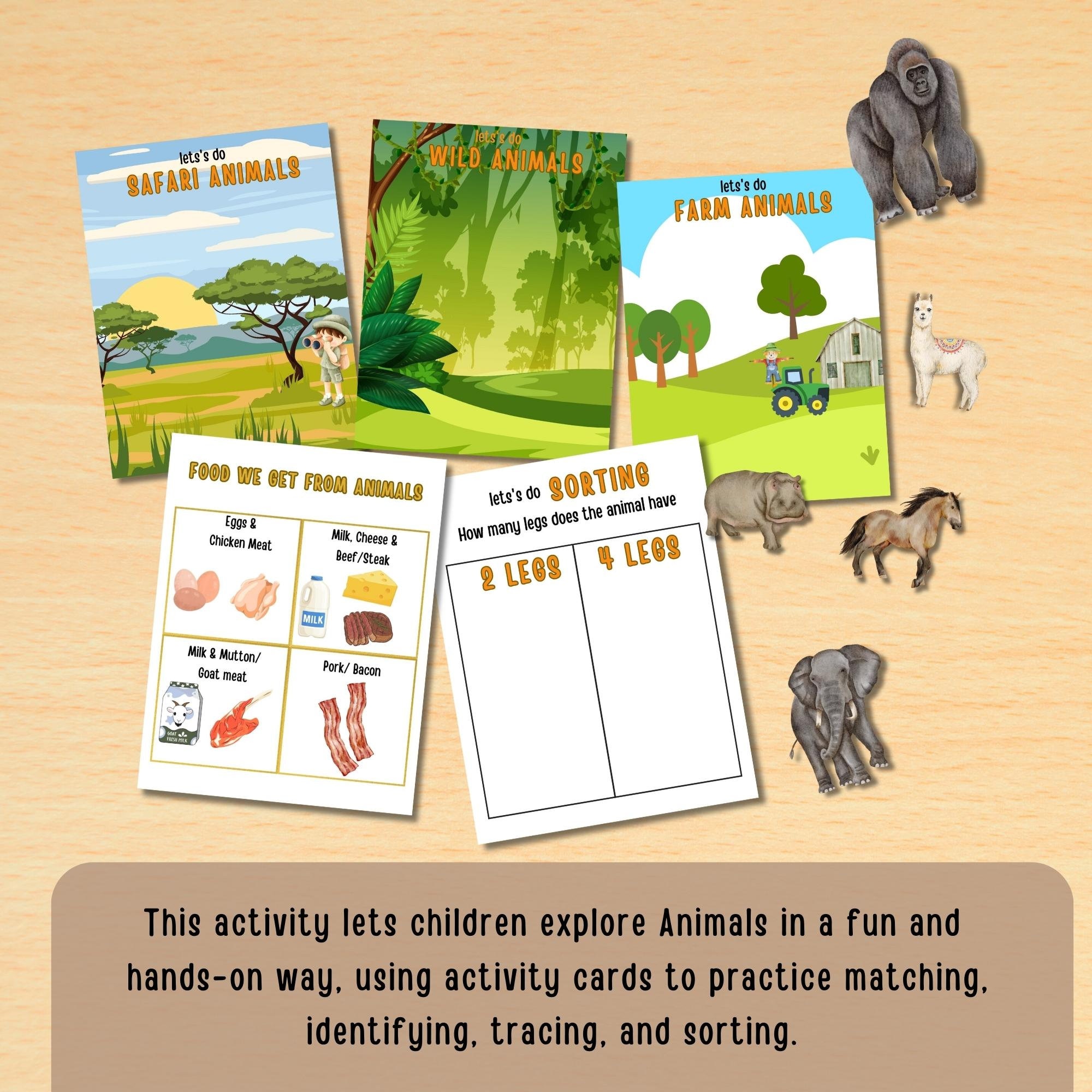 Animals Busy Book Printable, Educational Activity, Homeschool Worksheet ...