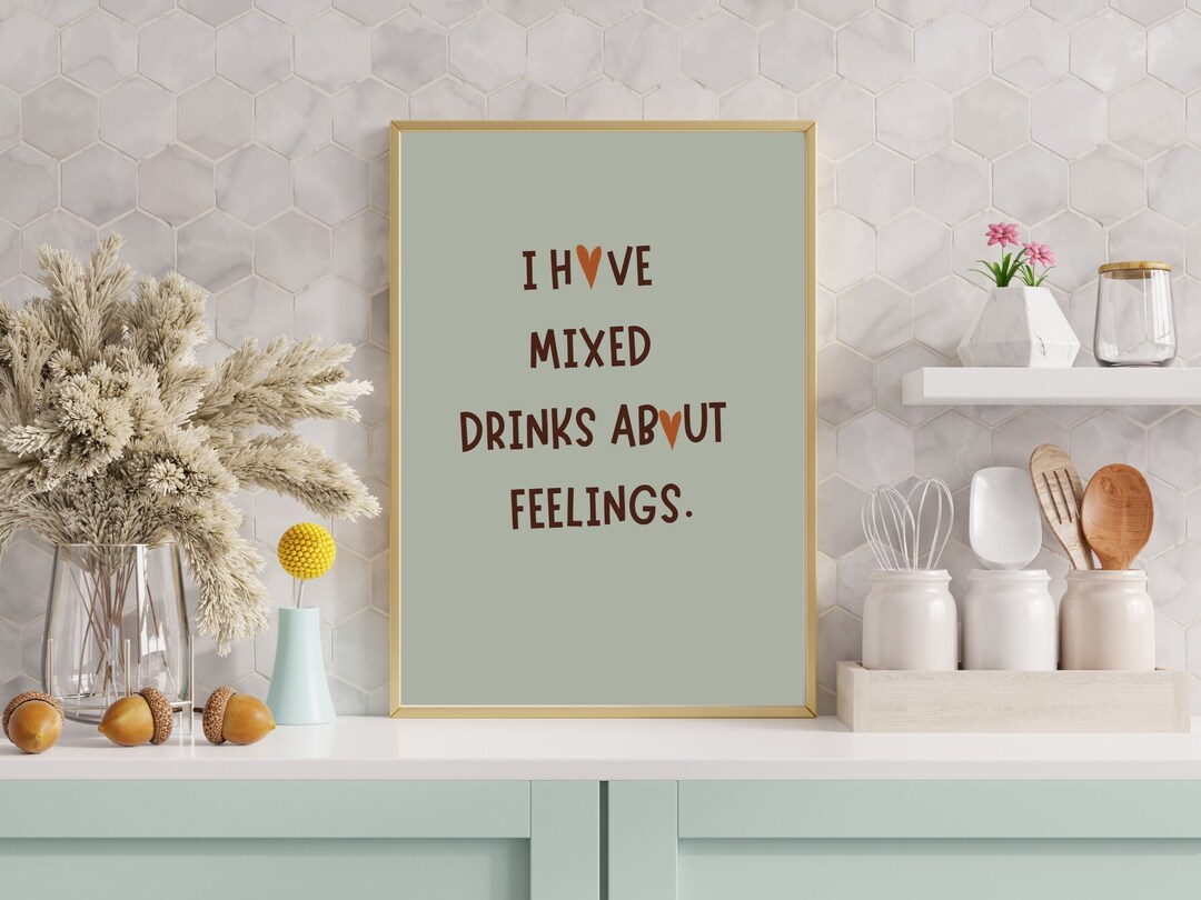 Aesthetic Bar Art Print Decor Cute Bar Cart Art Print Minimalist Trendy ...