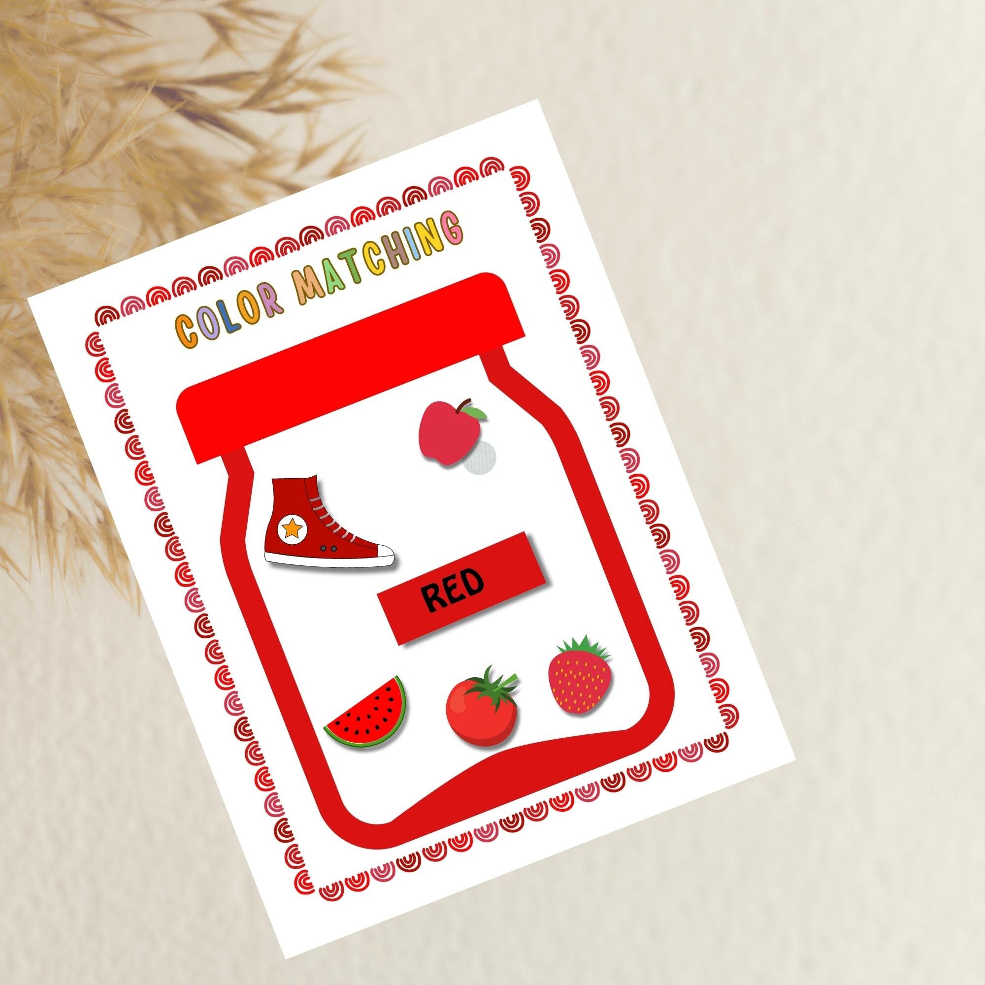 Color Matching Game, Busy Book Printable, Educational Activity, Busy ...