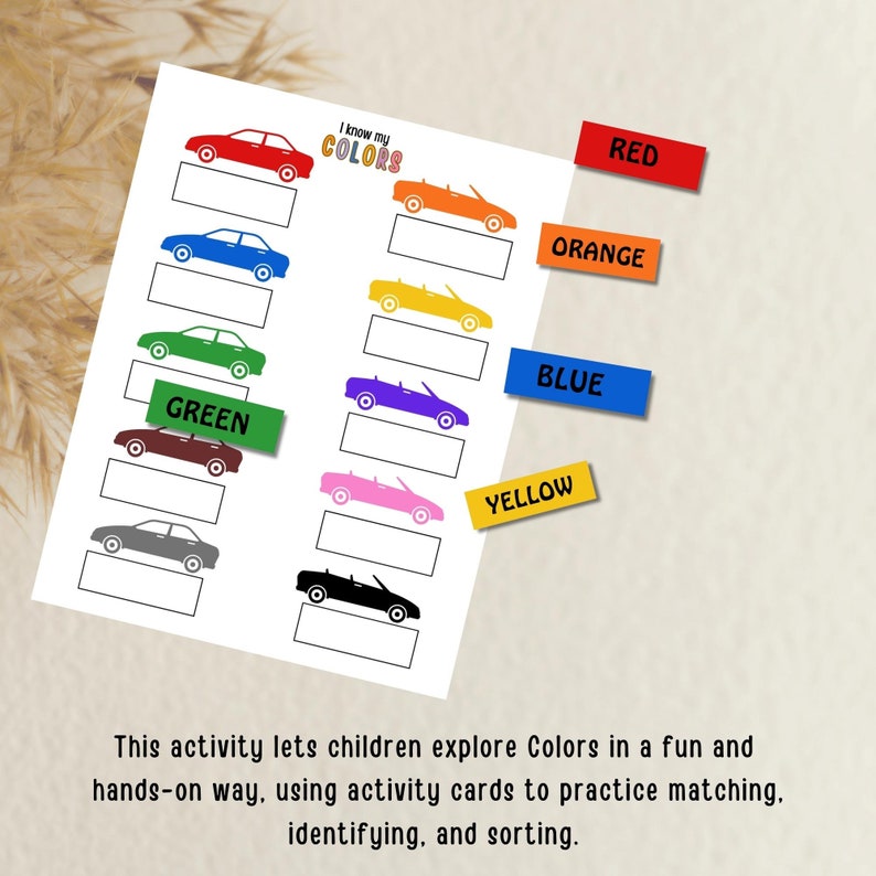 Color Matching Game, Busy Book Printable, Educational Activity, Busy ...