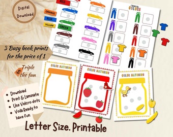 Color Matching Game, Busy Book Printable, Educational Activity ...