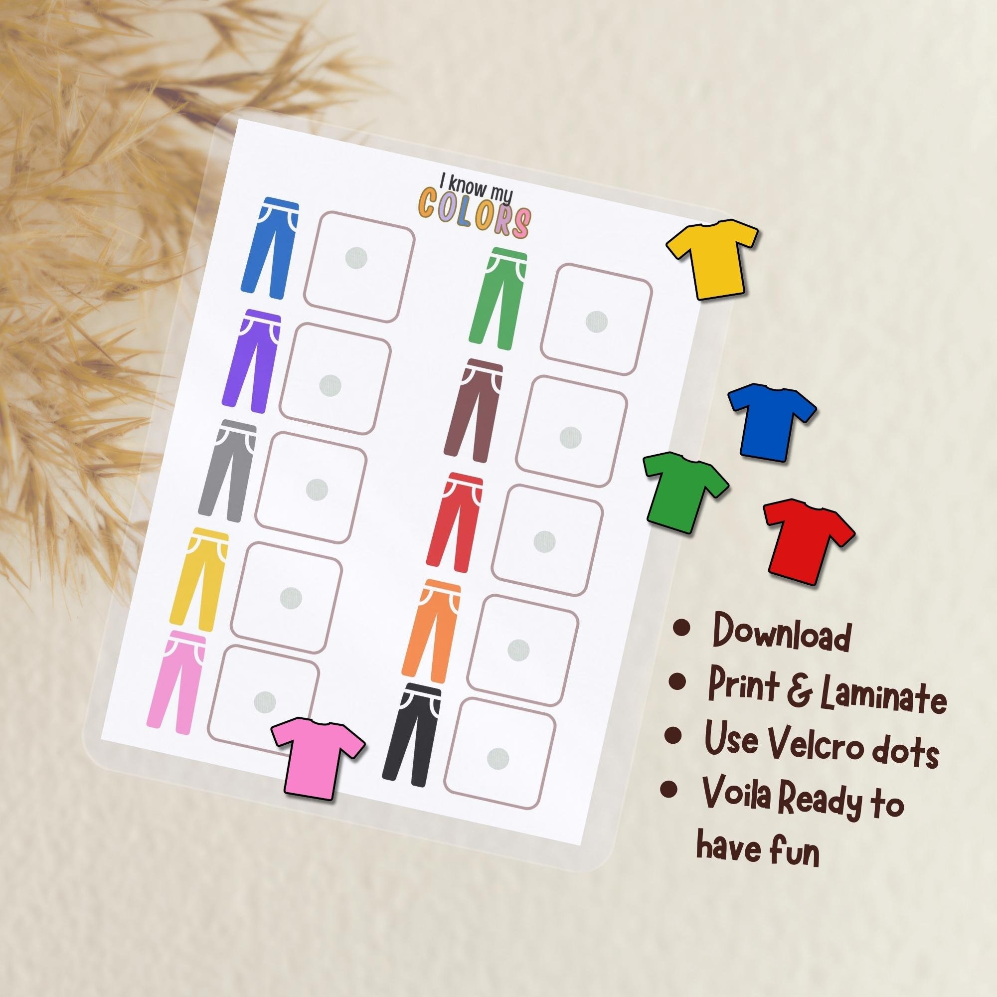 Color Matching Game, Busy Book Printable, Educational Activity, Busy ...