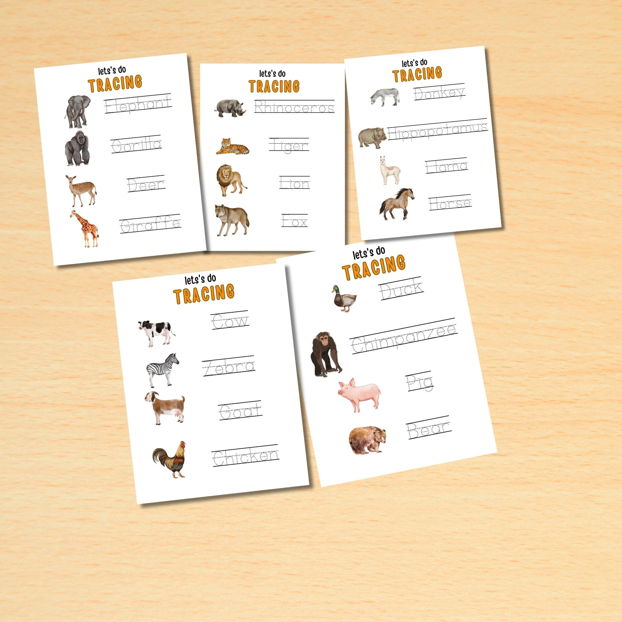 Animals Busy Book Printable, Educational Activity, Homeschool Worksheet ...