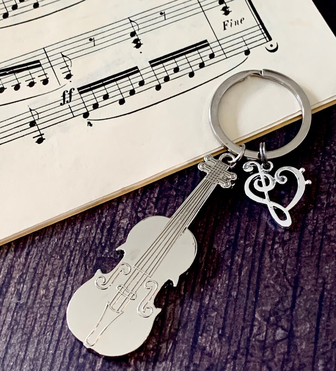 Violin Viola Cello Bass Orchestral String Instrument Silver Charm ...