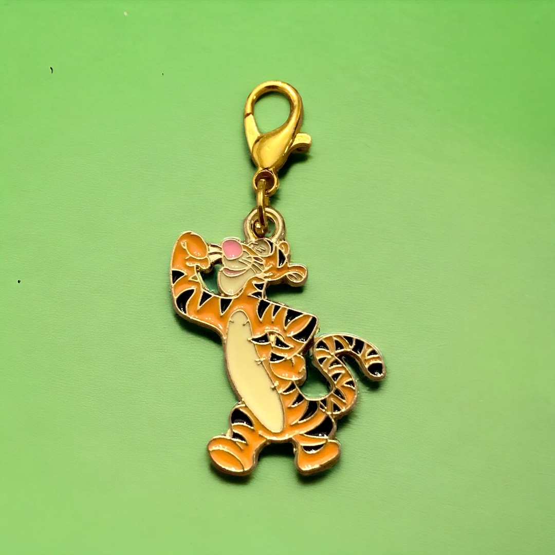 TIGGER Clip-on, Enameled Charm for Jewelry Making, Stitch Marker ...