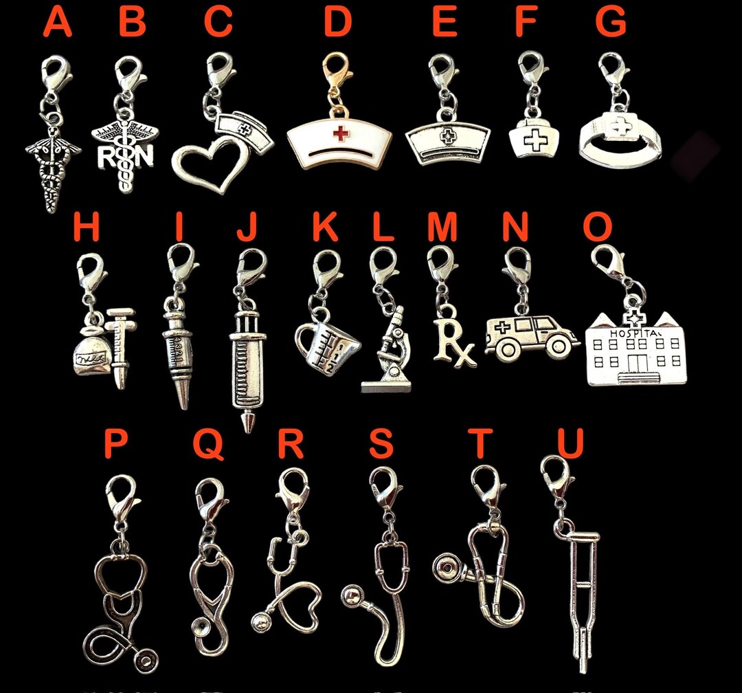 HEALTHCARE MEDICAL PROFESSION Clip-on, Dangling Charms for Jewelry ...