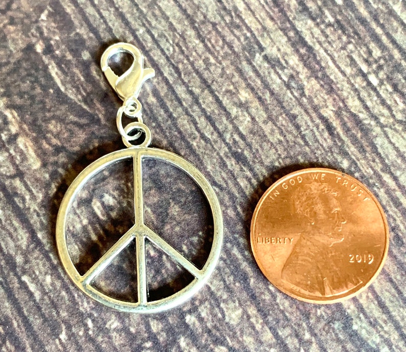 PEACE SIGN Clip-on Charm With Lobster Clasp for Jewelry - Etsy