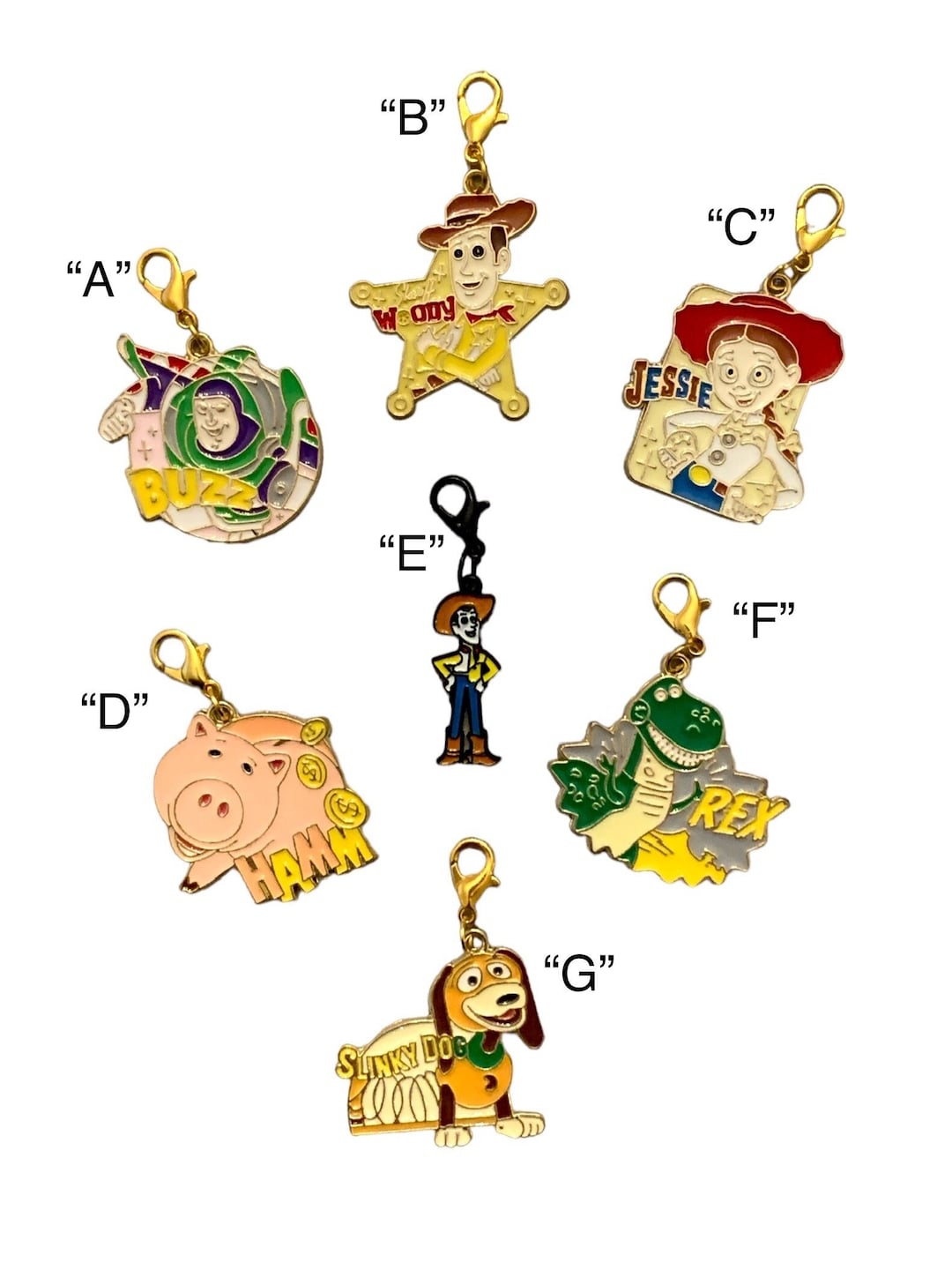 TOY STORY Inspired Clip-on, Enameled Charms for Jewelry Making, Stitch ...