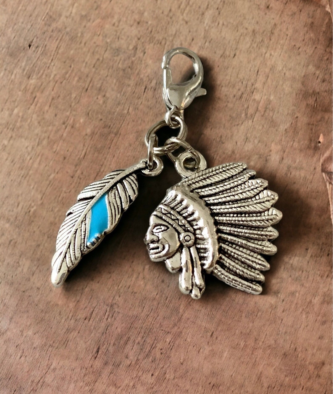 NATIVE AMERICAN CHIEF Double Clip-on Charm Jewelry Stitch - Etsy
