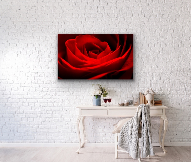 Flower Red Rose Poster or Canvas Ready to Hang Wall Art Design - Etsy