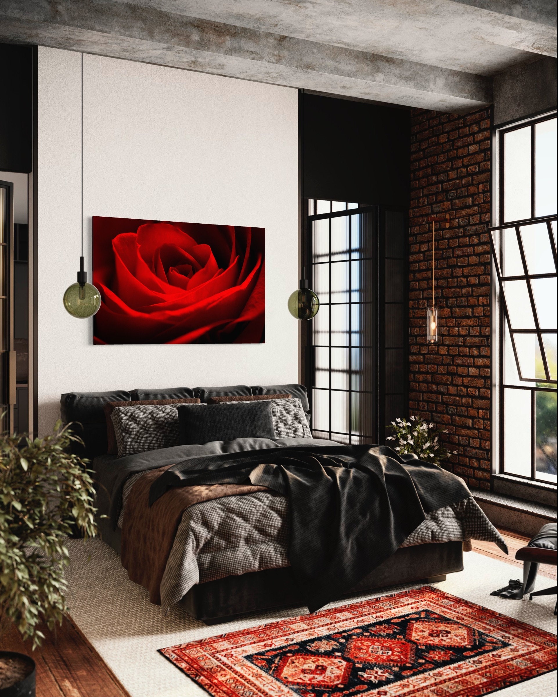 Flower Red Rose Poster or Canvas Ready to Hang Wall Art Design - Etsy