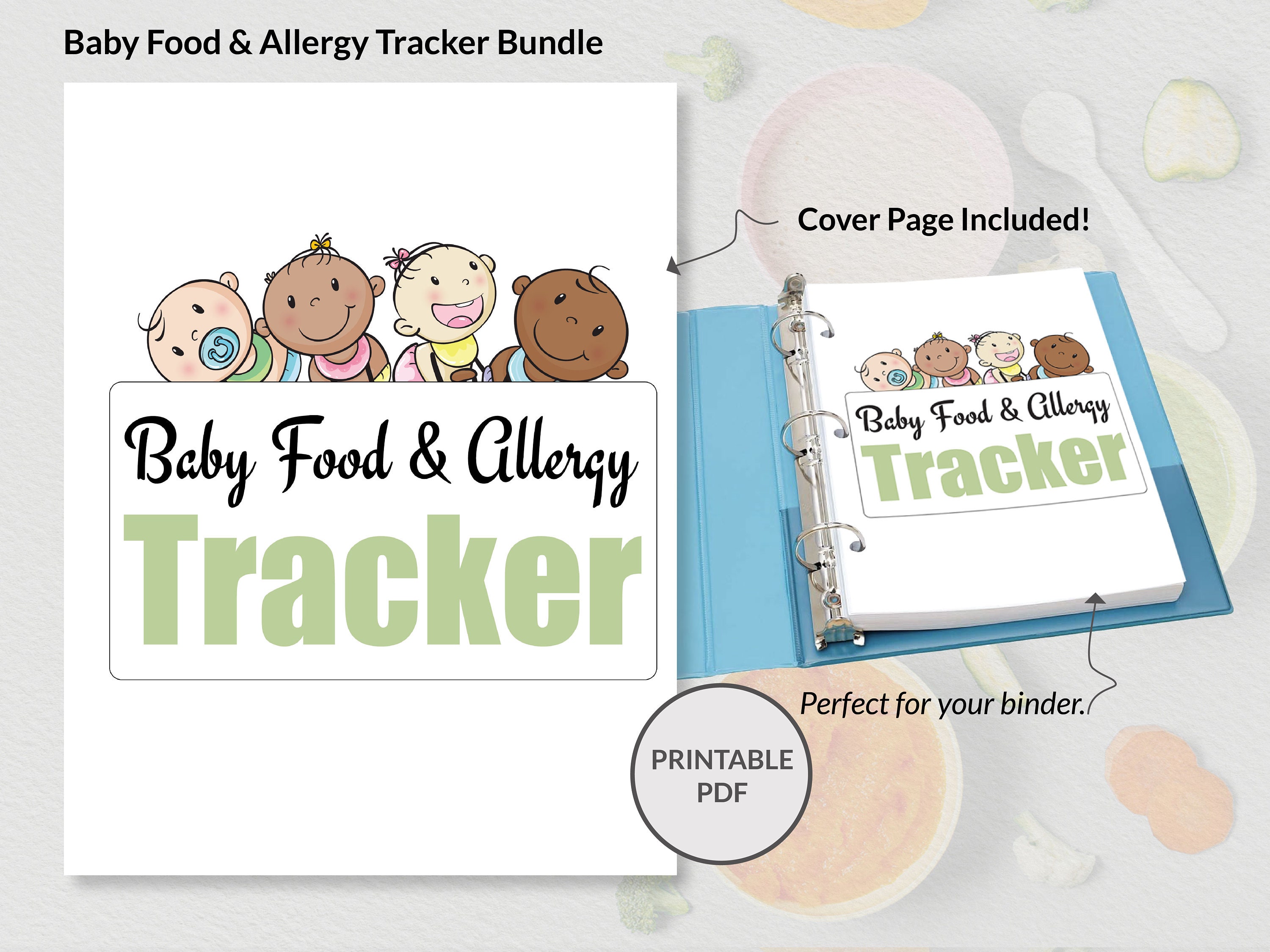 Baby Food Tracker Printable BUNDLE, Babys First Foods, Baby Weaning ...