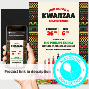 Kwanzaa Celebration Editable Gift Tag Template, Kinara, African Pattern ...