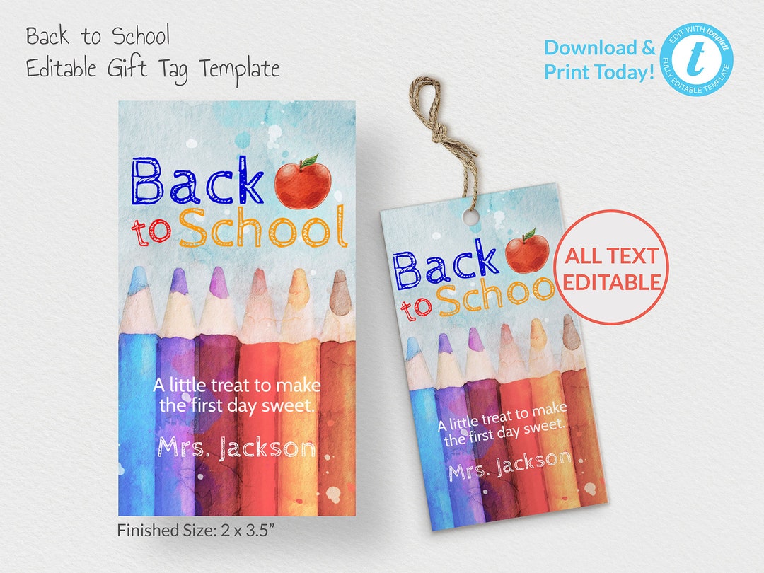 Back to School Gift Tag, Welcome Back Gift Tags for Students, Teacher ...
