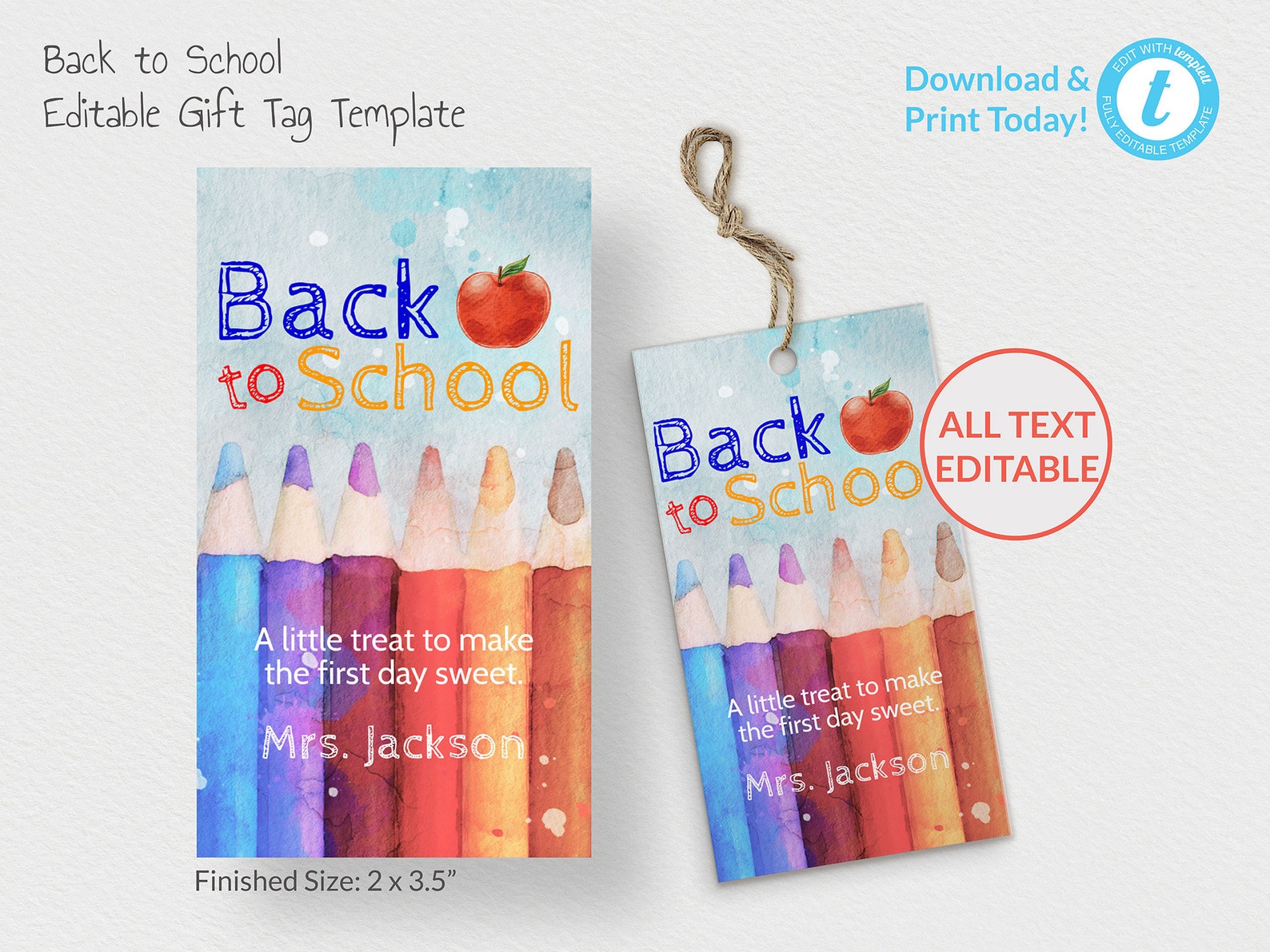 Back to School Gift Tag, Welcome Back Gift Tags for Students, Teacher ...