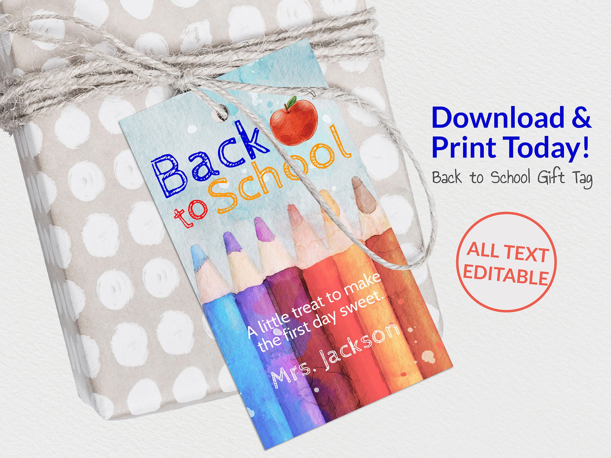 Back to School Gift Tag, Welcome Back Gift Tags for Students, Teacher ...