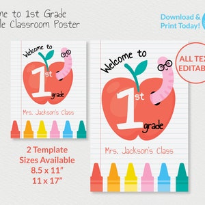 Custom First Grade Classroom Decor, Teacher Resource Classroom Sign ...