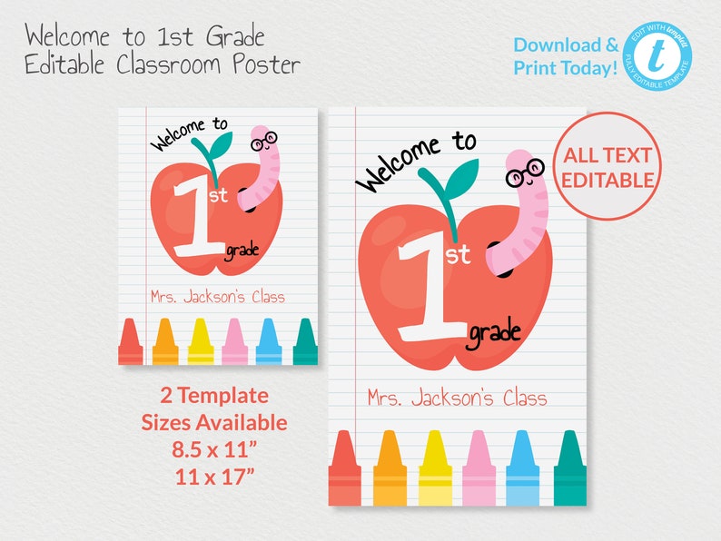 Custom First Grade Classroom Decor, Teacher Resource Classroom Sign ...