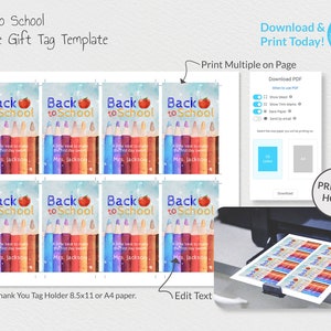 Back to School Gift Tag, Welcome Back Gift Tags for Students, Teacher ...