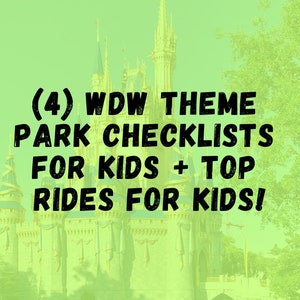 WDW Theme Park Checklist for Kids and WDW Travel Agent Template - Etsy